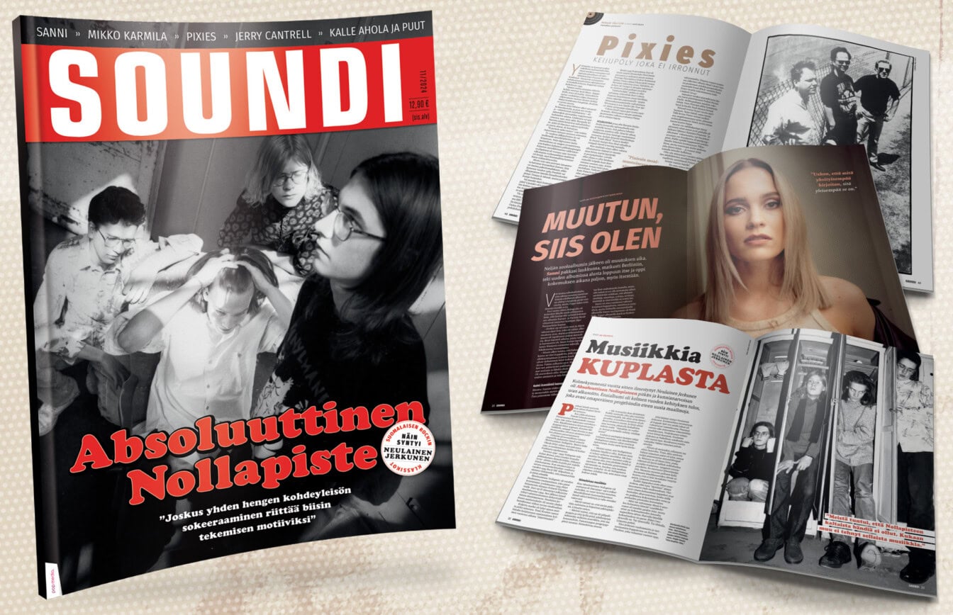 Soundi 11/24: Absoluuttinen Nollapiste, Sanni, Kalle Ahola ja Puut, Jerry Cantrell, Bad Sauna ...