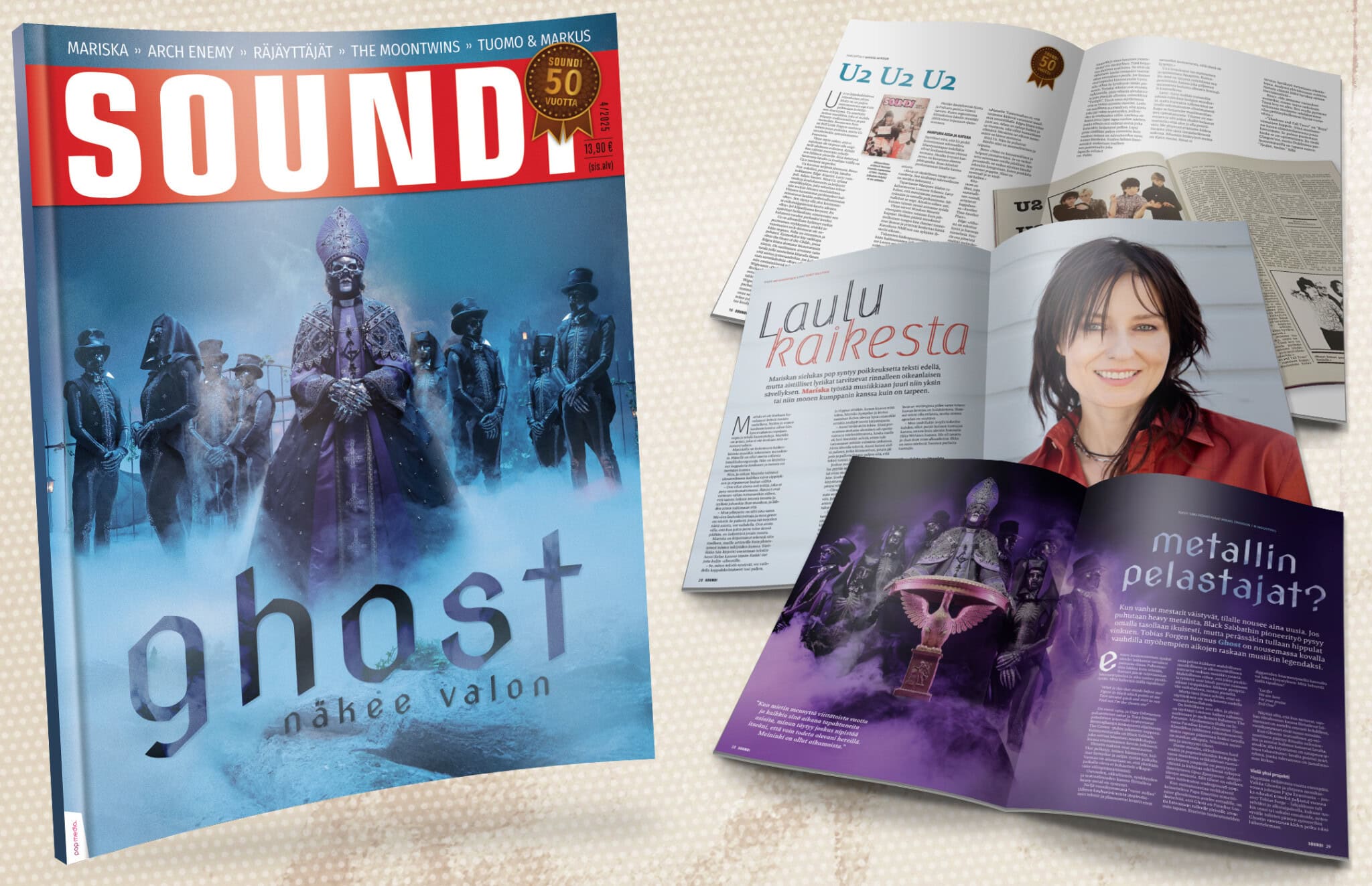 Soundi 4/25: Ghost, The Moontwins, Mariska, Räjäyttäjät, Alissa White-Gluz... - Soundi.fi