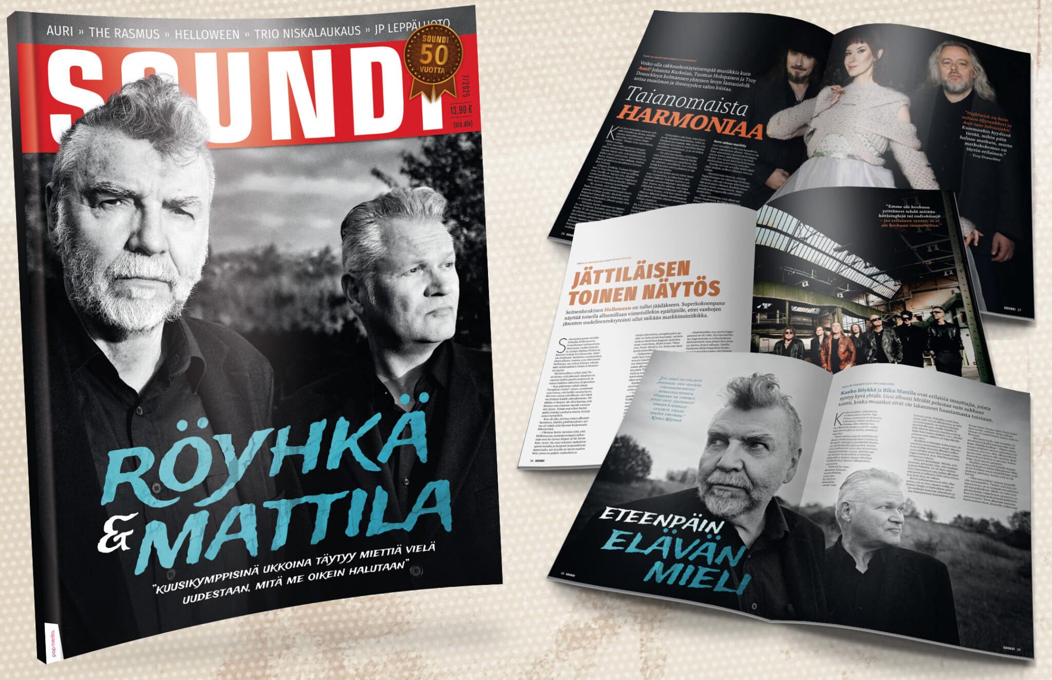 Soundi 7/25: Röyhkä & Mattila, Auri, The Rasmus, Helloween, Trio ...